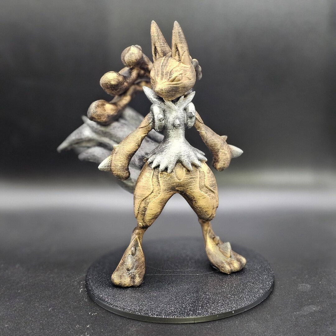 Mega Lucario 3d Printed Statue - 7 Inch - Hand Painted - Etsy