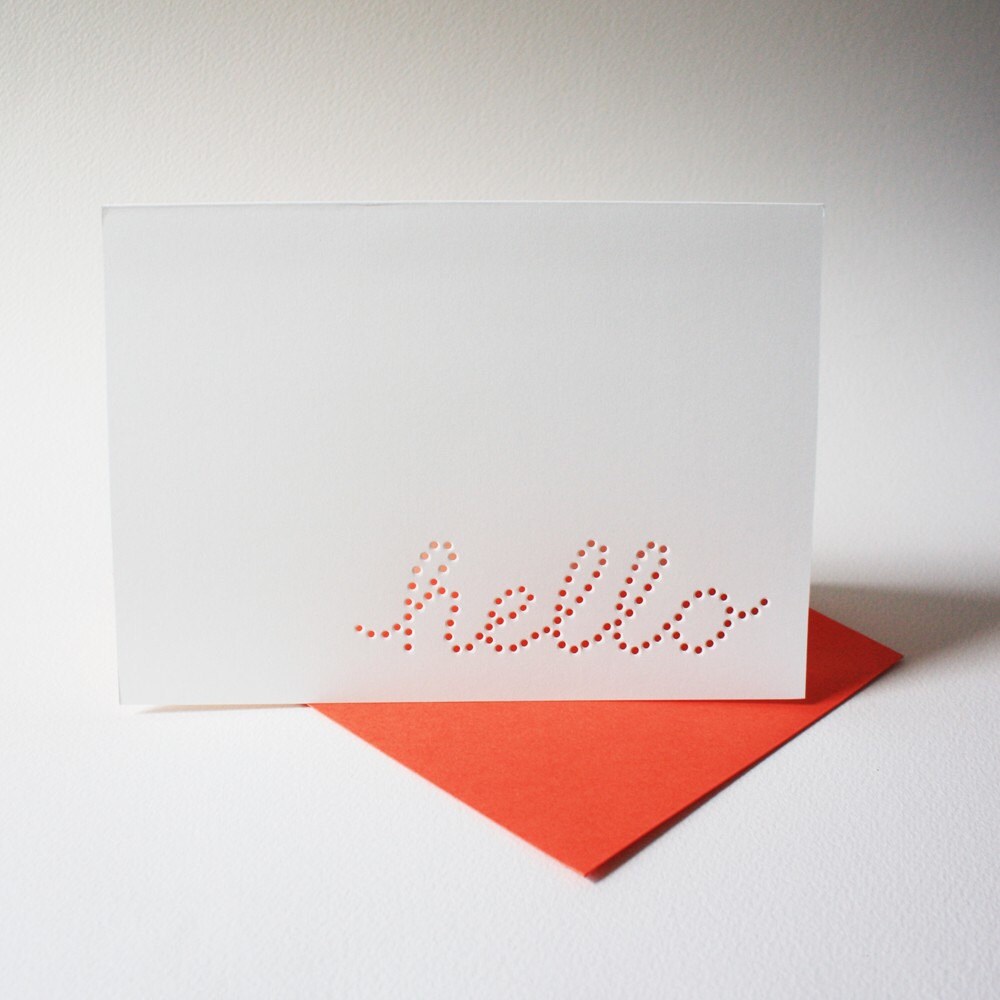 Hello Cards ... Set of 3 Blank Cards - Etsy
