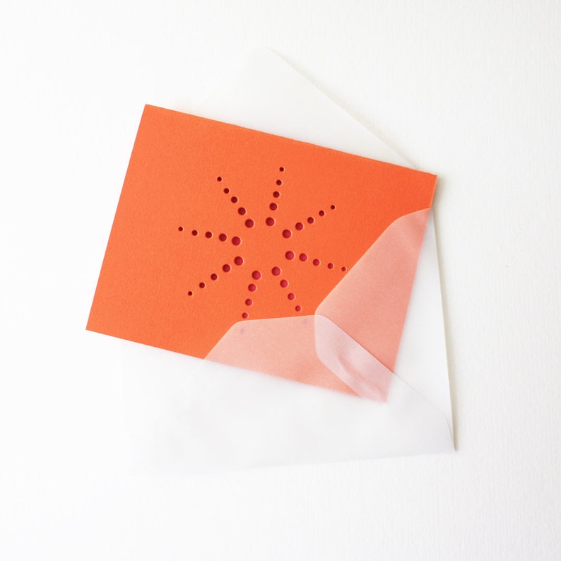 Orange Burst Cards ... Set of 3 Blank Cards - Etsy