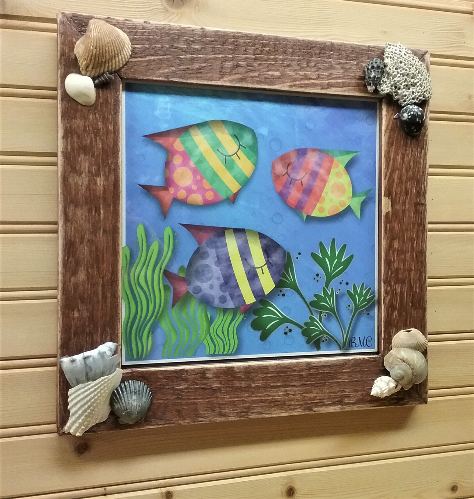 Sea Shell Whimsical Fish Wall Decor, Beach House Decor, Sea Life ...