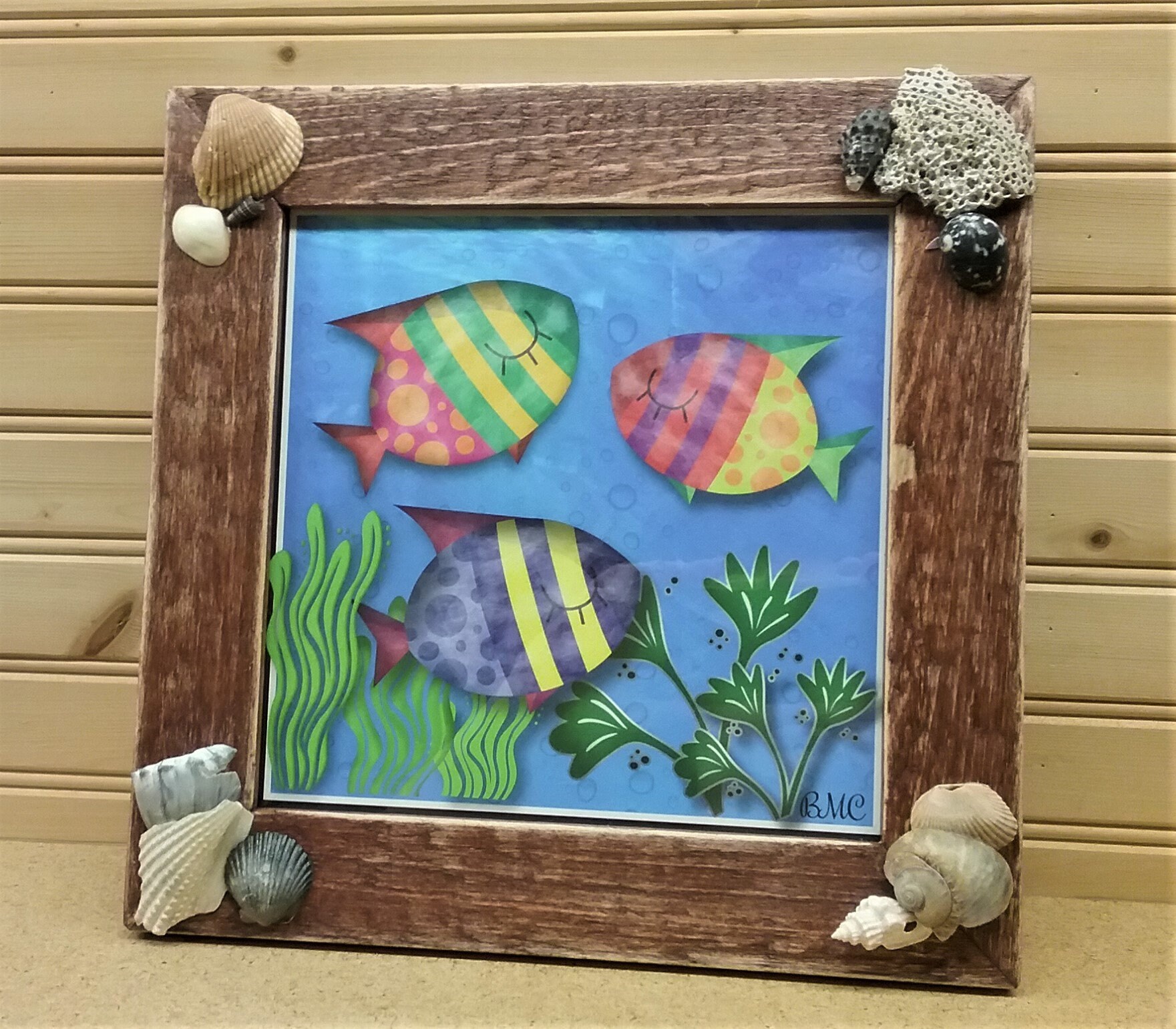 Sea Shell Whimsical Fish Wall Decor, Beach House Decor, Sea Life ...