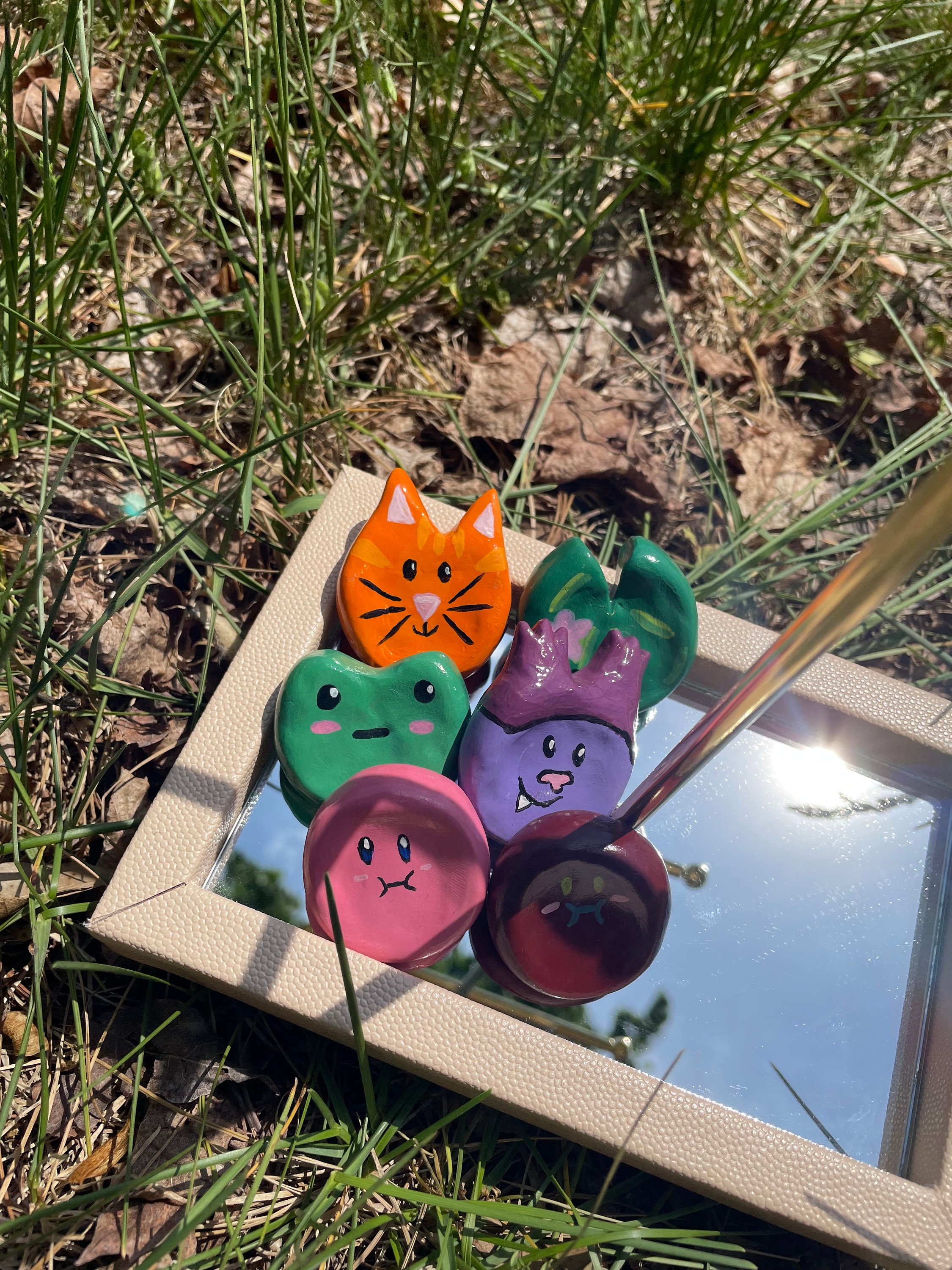 Pack of 2 - Cute & Custom Cartoon Worry Stones - Handcrafted From ...