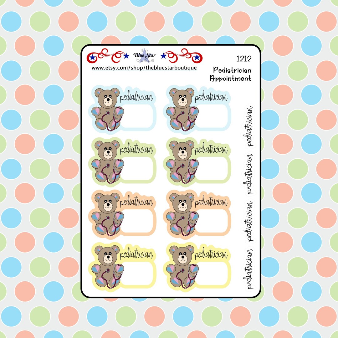 Pediatrician Appointment Planner Stickers 1212 - Etsy