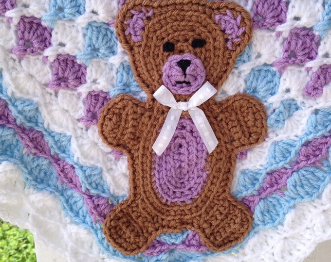 Beary Cute Teddy Bear Applique Crochet Pattern - Etsy