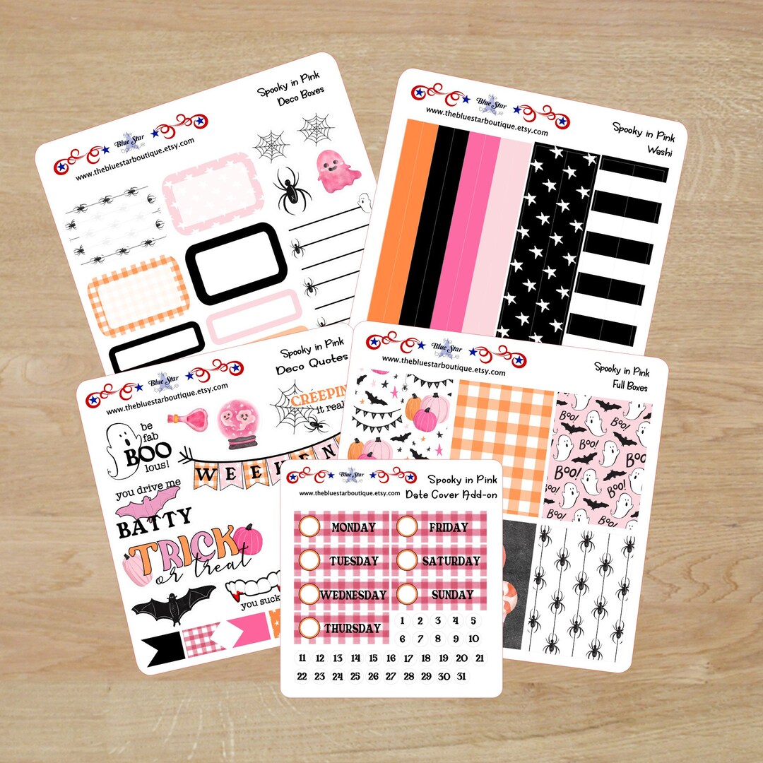 Spooky in Pink 4 Page Mini Kit - Etsy
