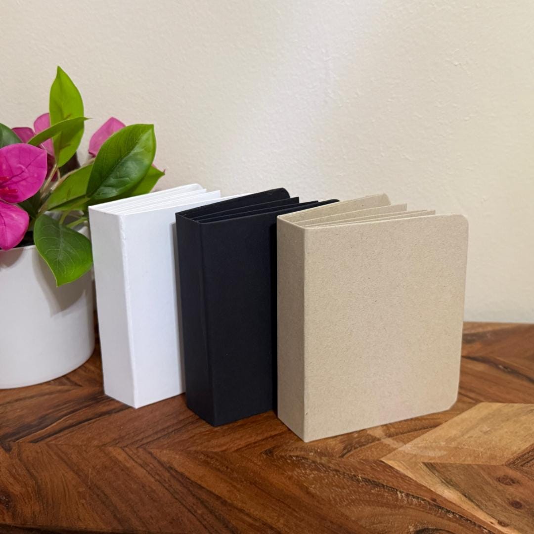 Handmade Mini Blank Journal Scrapbook, Your Choice of Color - Etsy