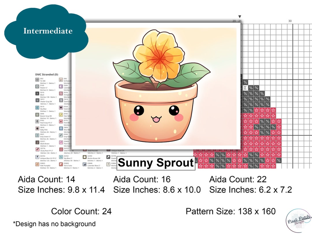 Sunny Sprout Cross Stitch Pattern - Etsy