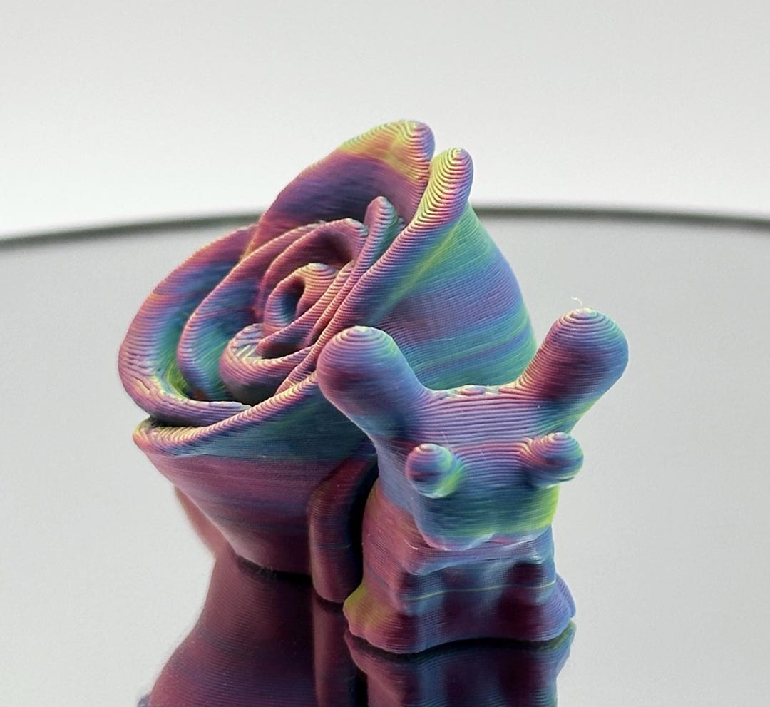 3D Printed Articulated Snail With Rose-shaped Shell, Multicolor Pastel ...