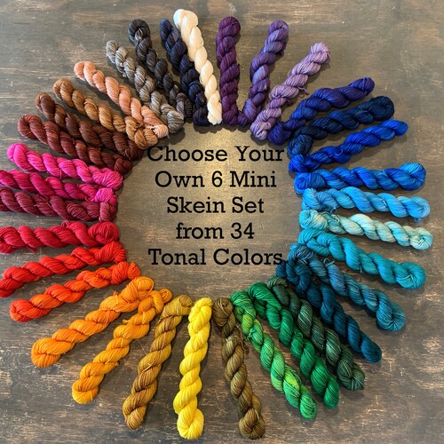 Create Your Own Mini Skein Set Hand Dyed Sock Yarn - Etsy