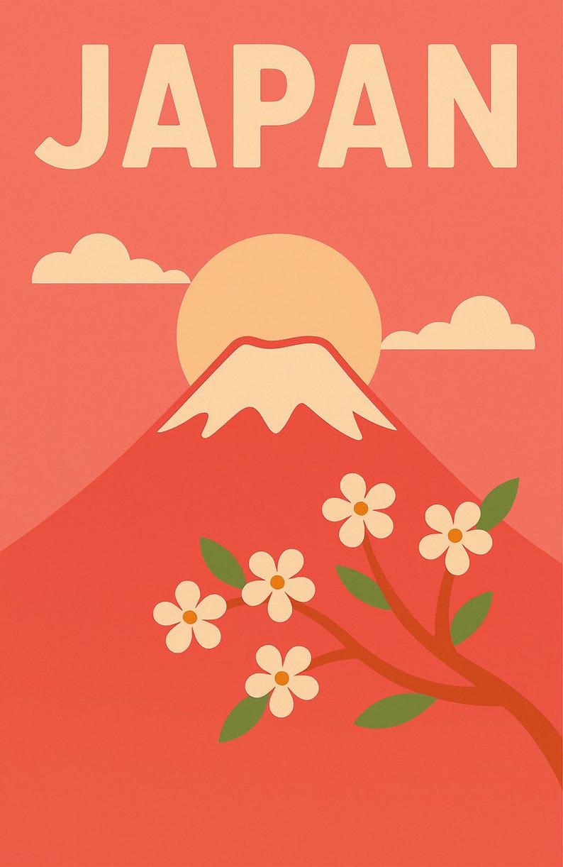 Japan Travel Poster Set: Retro Tokyo, Mt. Fuji, Kyoto (digital Download ...