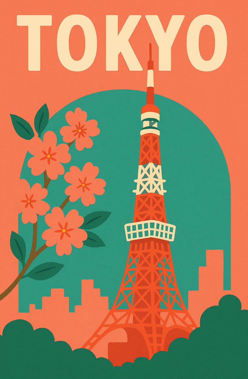 Japan Travel Poster Set: Retro Tokyo, Mt. Fuji, Kyoto (digital Download ...