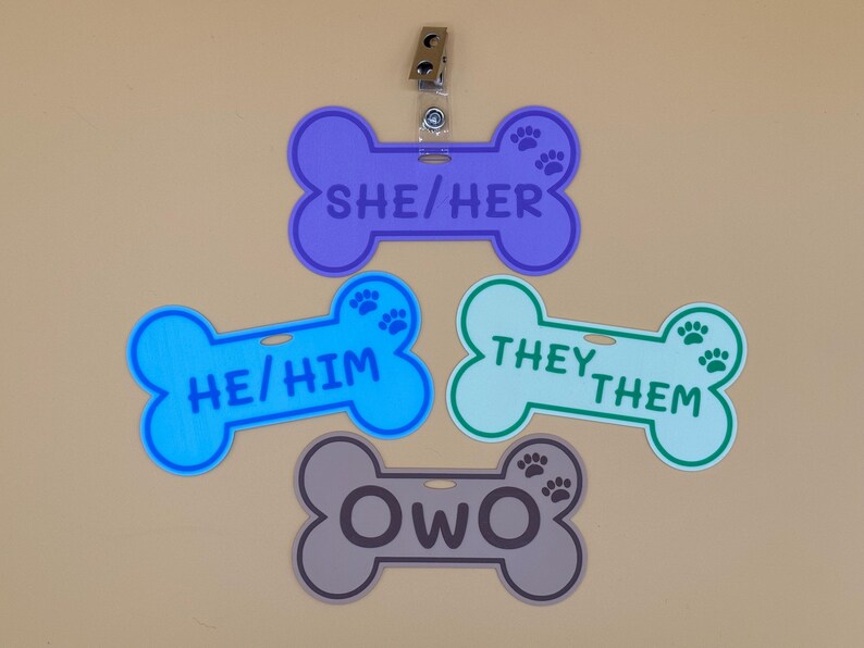 Badge for Fursuit or Cosplay - 3D Printed - Pronouns or Boundaries ...