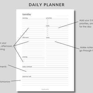 7-day Daily Planner Printable Daily Organizer With Priorities, Tasks ...
