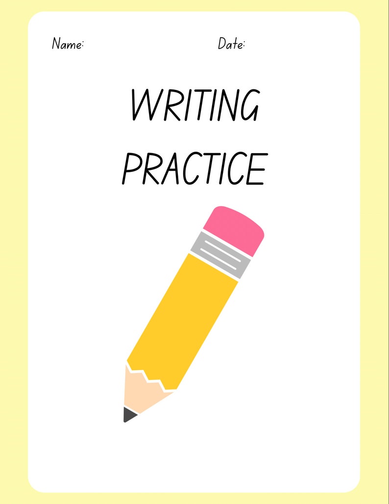 Writing Practice, Printable Download, Learning Workbook, Homeschool ...
