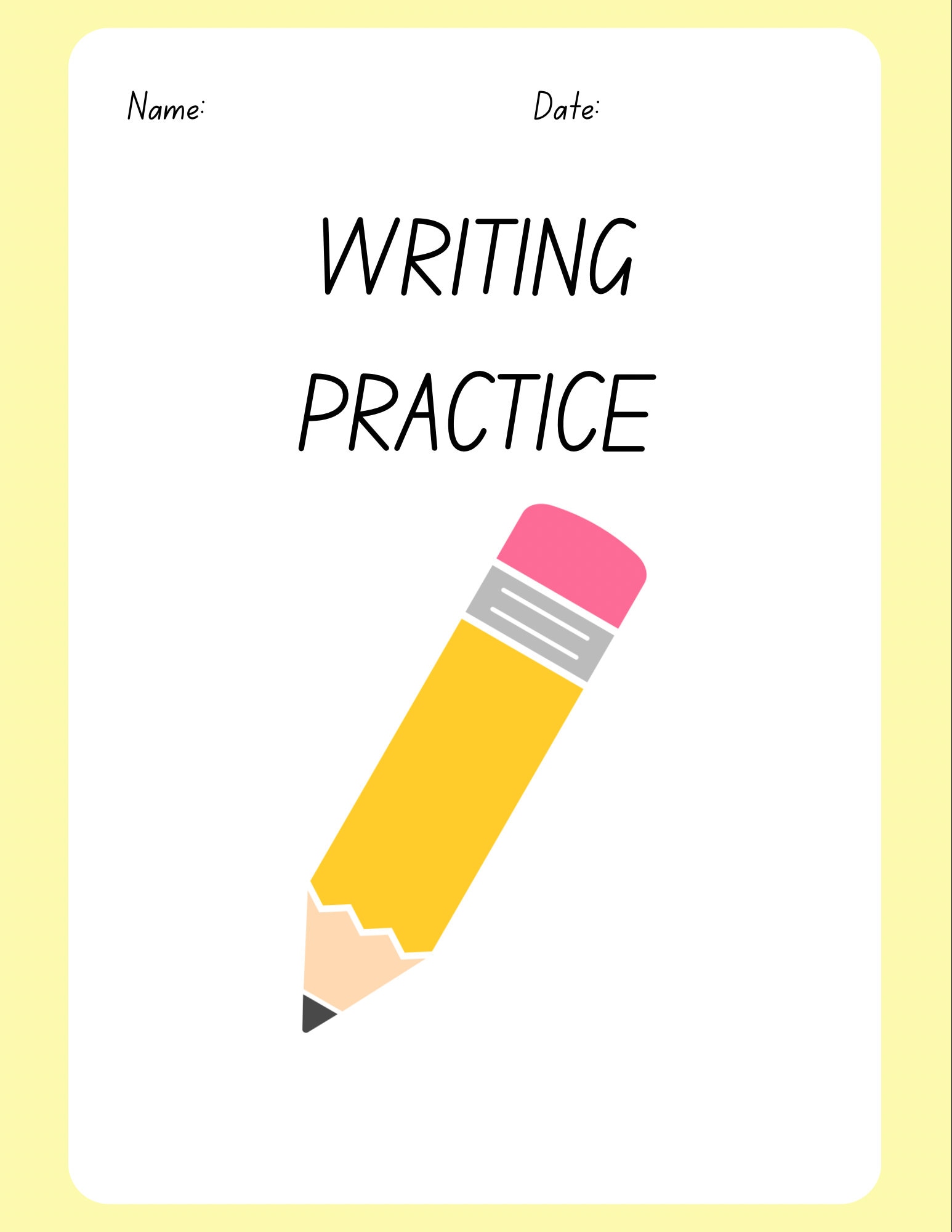Writing Practice, Printable Download, Learning Workbook, Homeschool ...