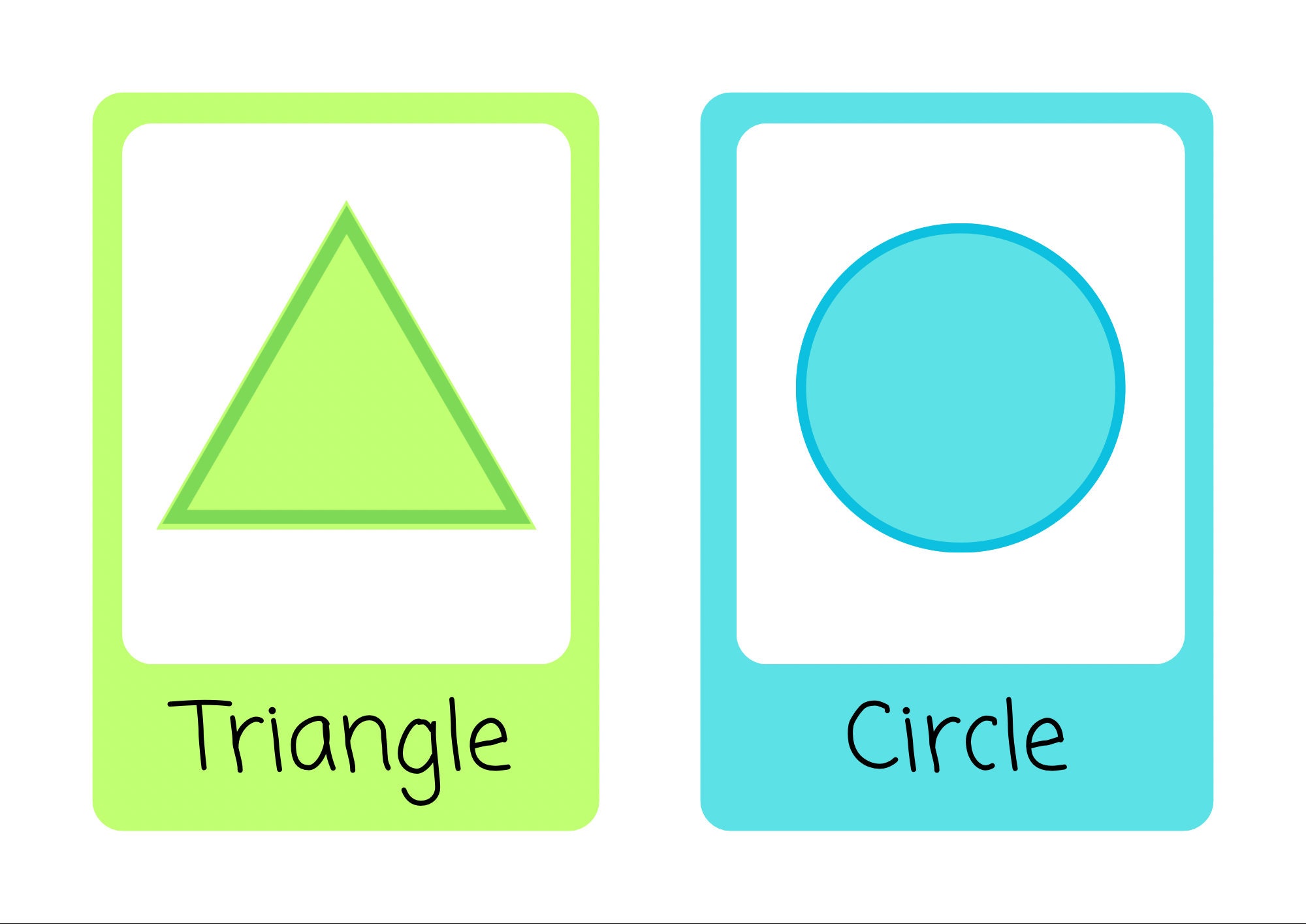 Shape Flashcards, Colorful, Printable Download, Baby and Kid Activity ...