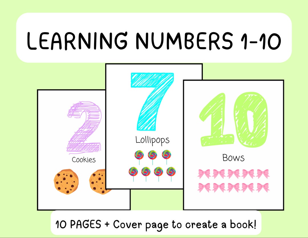 Teaching Numbers, Printable Download, Kids Counting, Homeschool ...