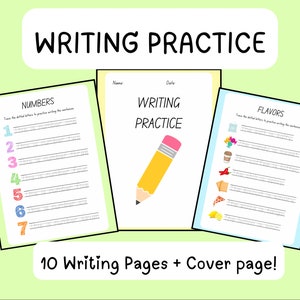 Writing Practice, Printable Download, Learning Workbook, Homeschool ...
