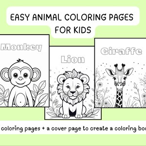 Coloring Book, Printable Download, Color Pages, Animal Coloring, Kid ...