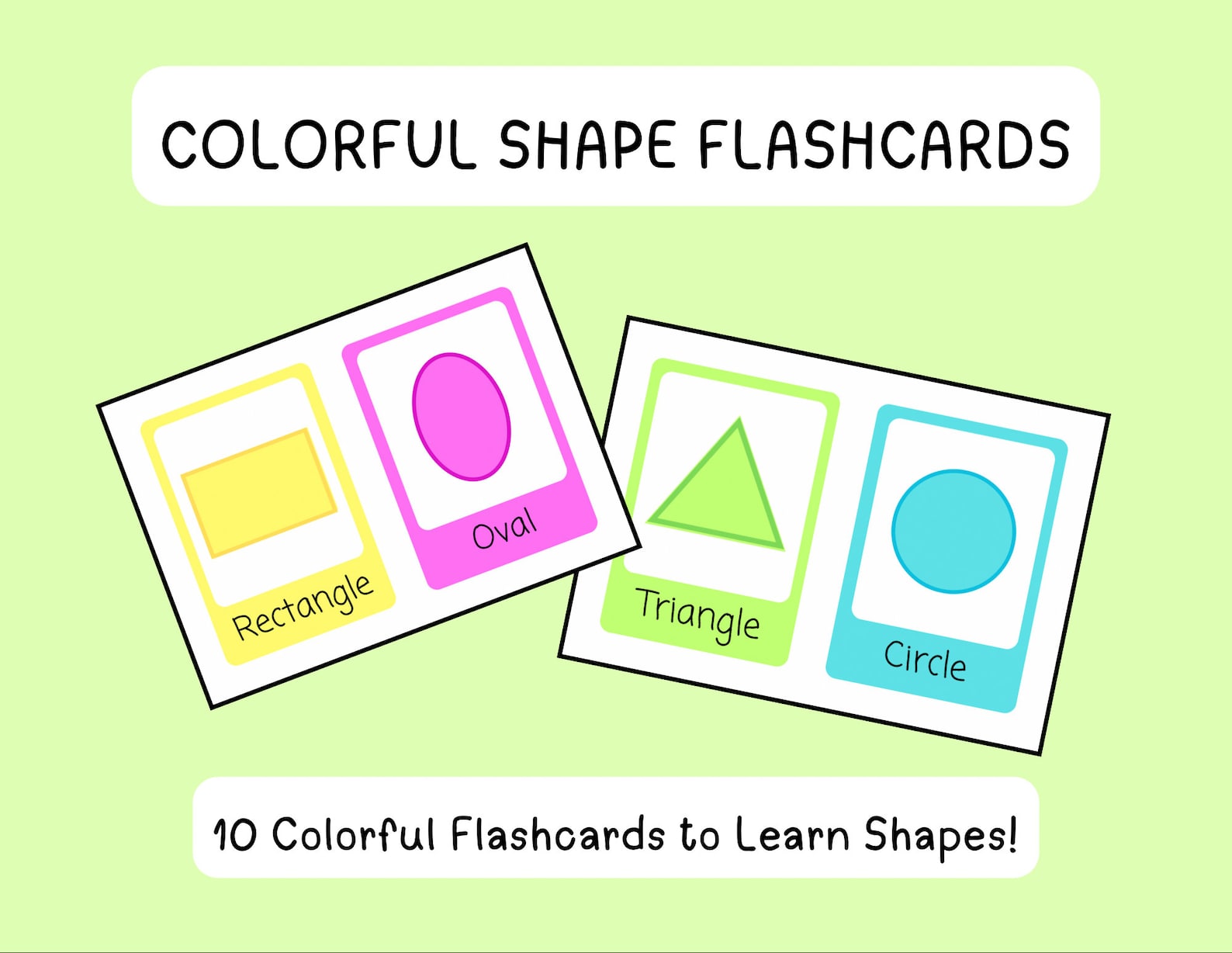Shape Flashcards, Colorful, Printable Download, Baby and Kid Activity ...