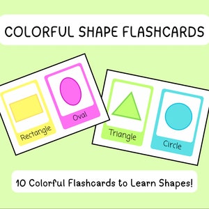 Shape Flashcards, Colorful, Printable Download, Baby and Kid Activity ...