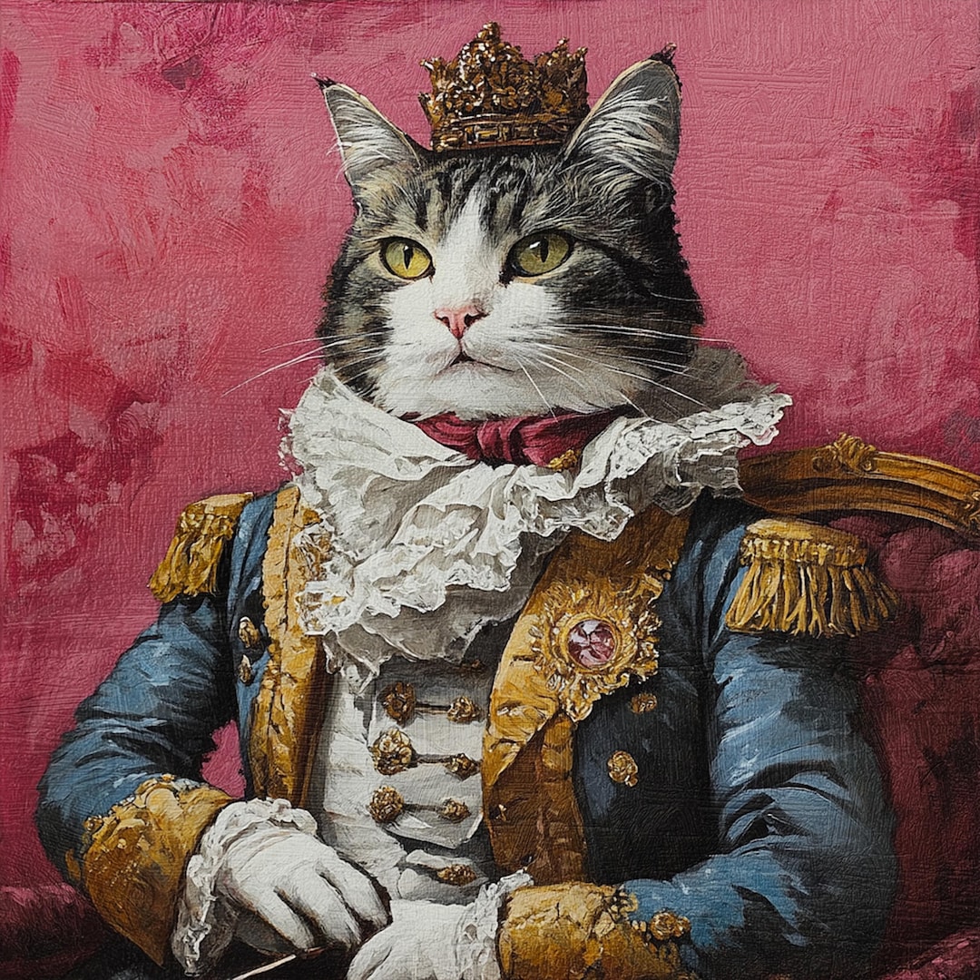 Custom Royal Cat Portrait, Renaissance Cat Painting, Pet Lovers Gift ...