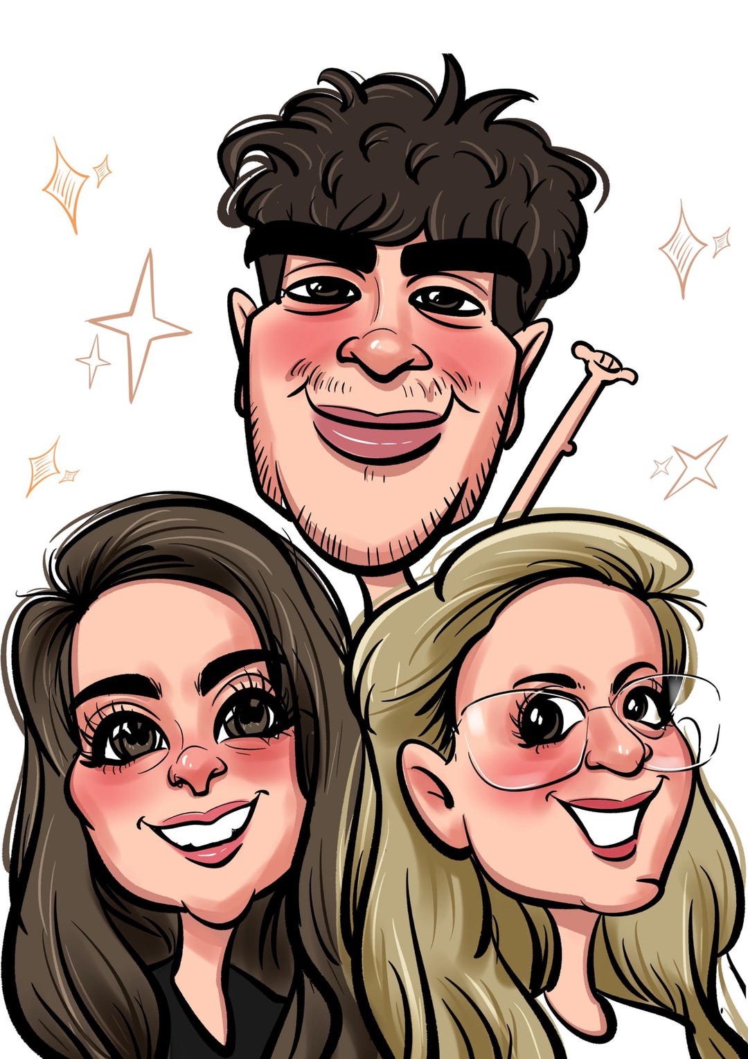 Caricature Portrait, Custom Ugly Portrait, Hilarious Line Drawing, Pet ...