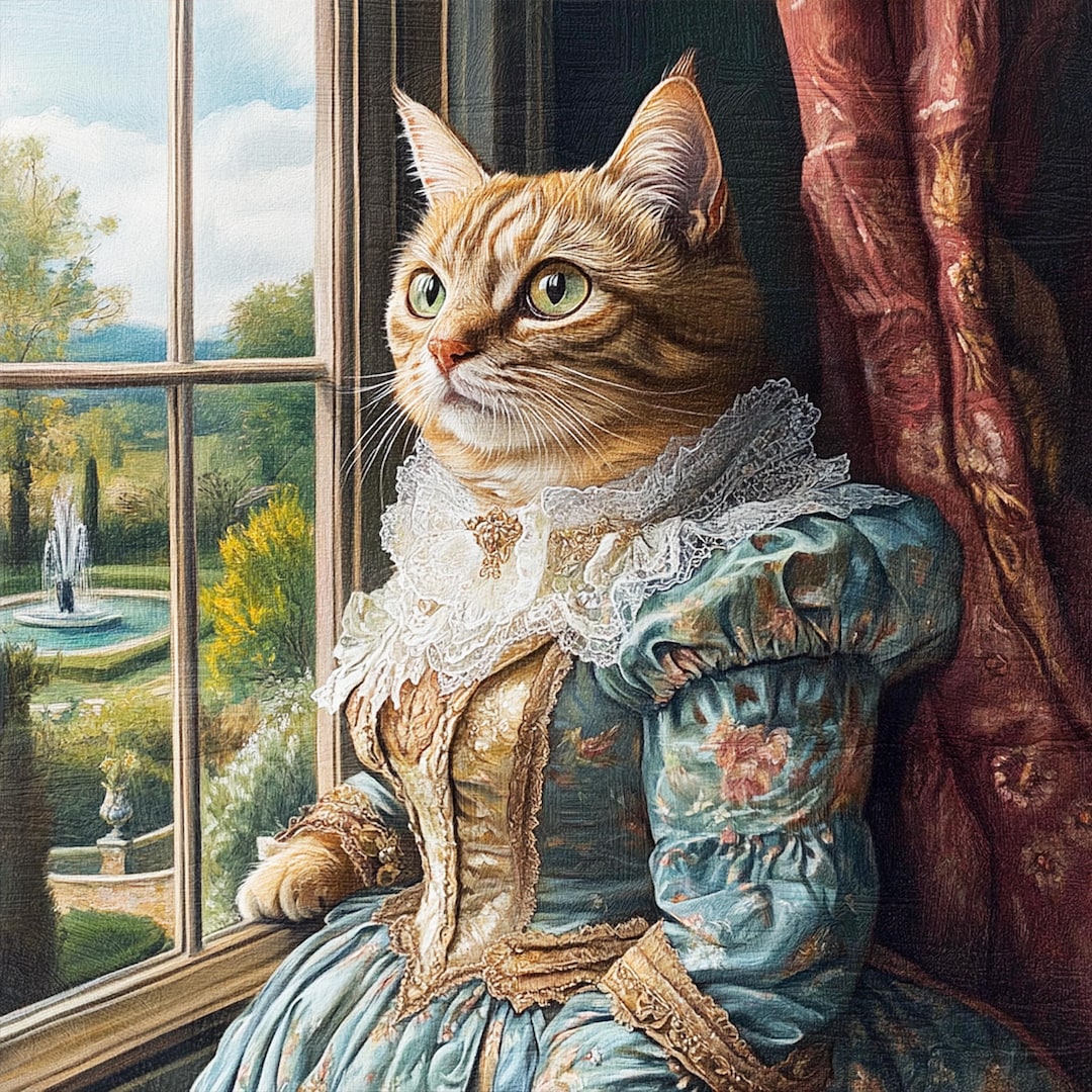Custom Royal Cat Portrait, Renaissance Cat Painting, Pet Lover Gift ...