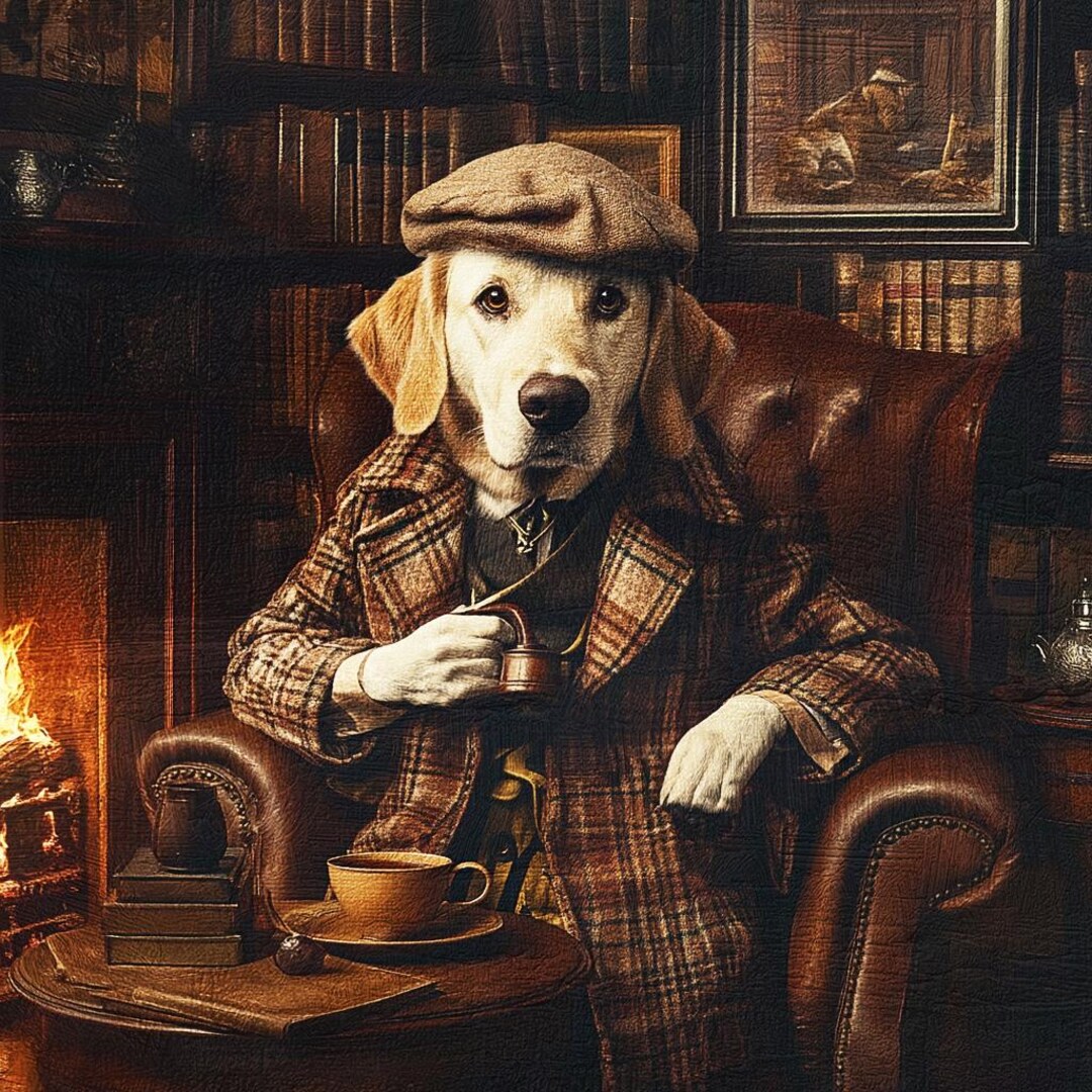 Sherlock Holmes Pet Portrait, Pet as Sherlock Holmes, Custom Pet ...