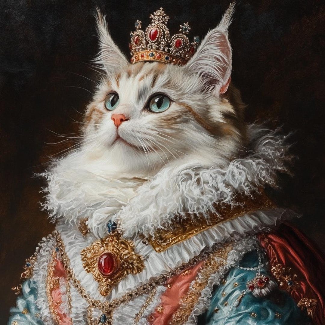 Custom Royal Cat Portrait, Renaissance Cat Painting, Pet Lovers Gift ...