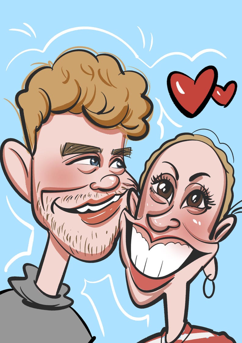 Caricature Portrait, Custom Ugly Portrait, Hilarious Line Drawing, Pet ...