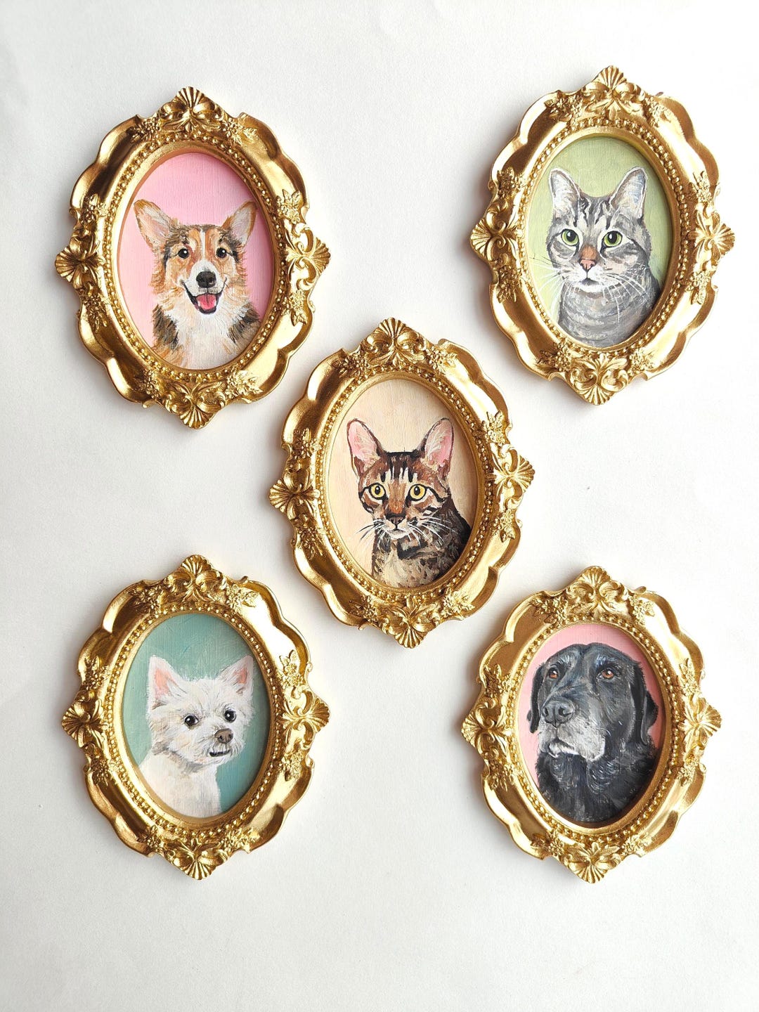 100% Handmade Acrylic Pet Portrait,dog Portrait,cat Portrait,custom Pet ...