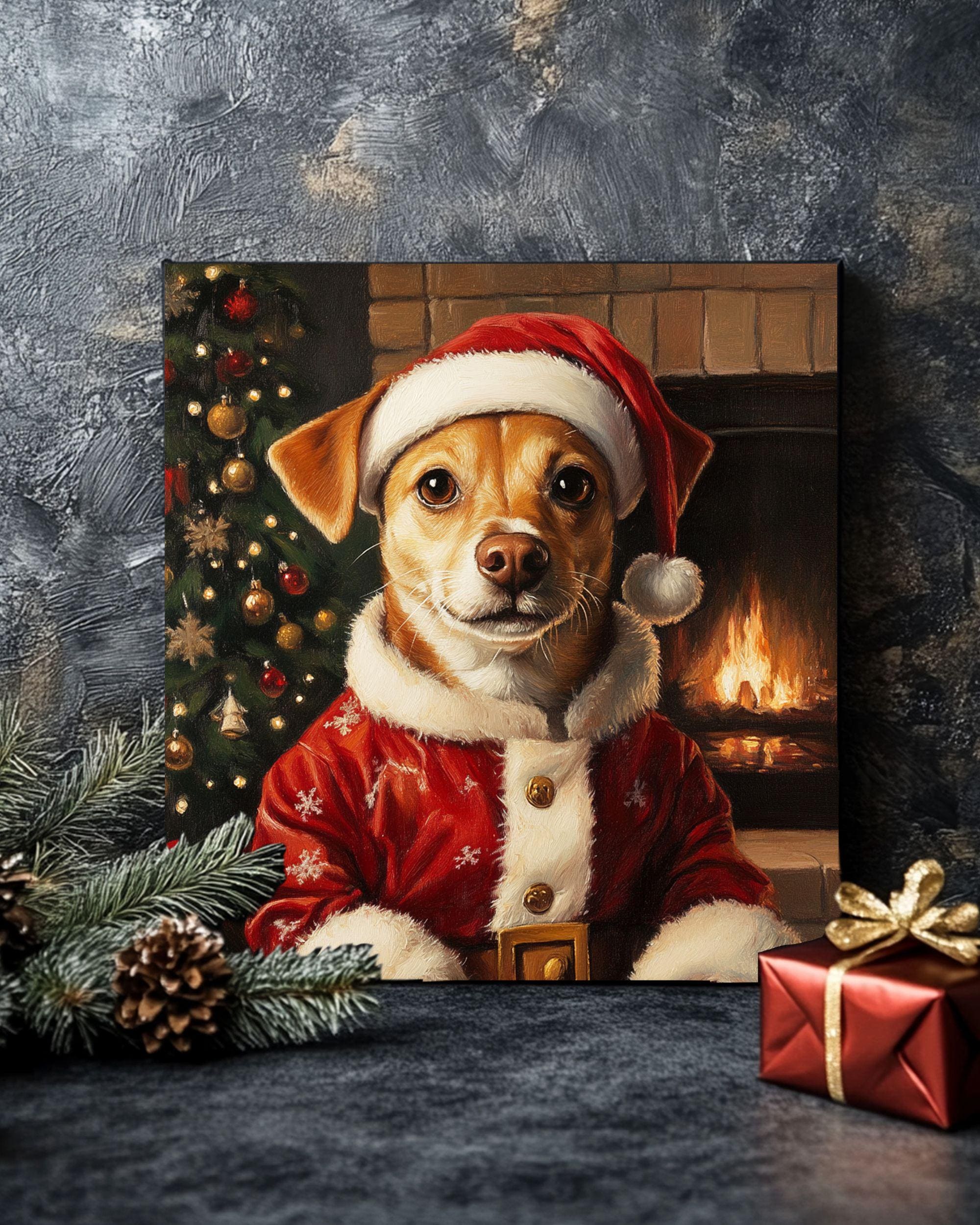 Christmas Pet Portrait, Regal Animal Painting, Pet Christmas Gift ...