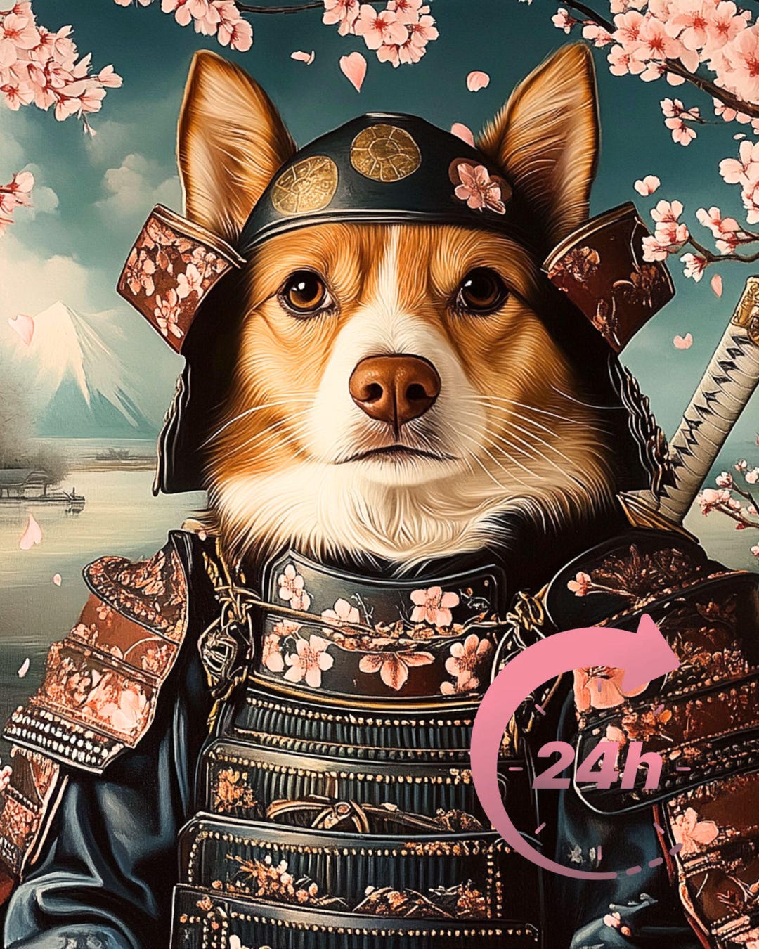 Geisha Cat Portrait From Photo, Japanese Style Pet Portrait, Pet ...