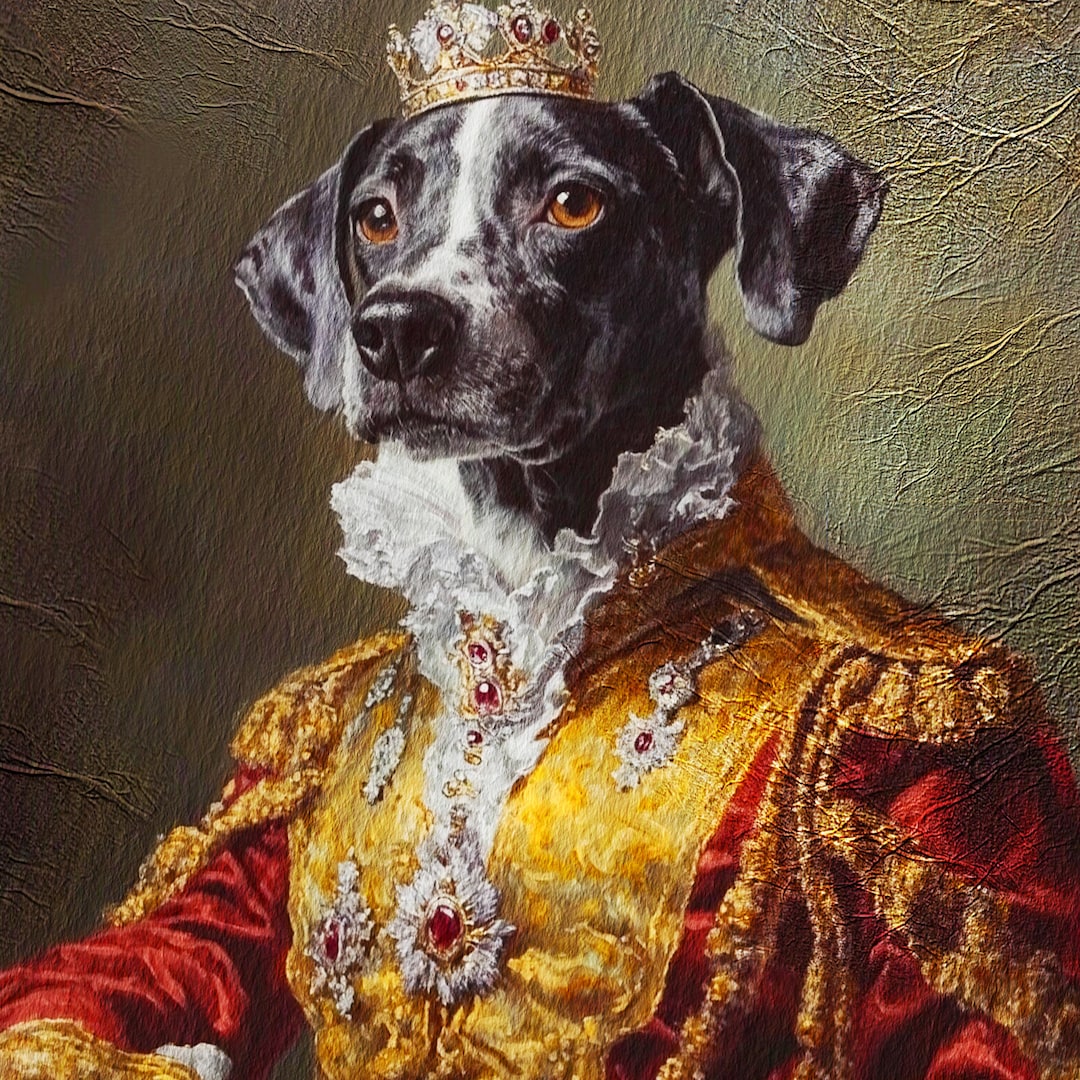 Prince Dog Portrait From Photo, Royal Pet Portrait, Renaissance Pet ...