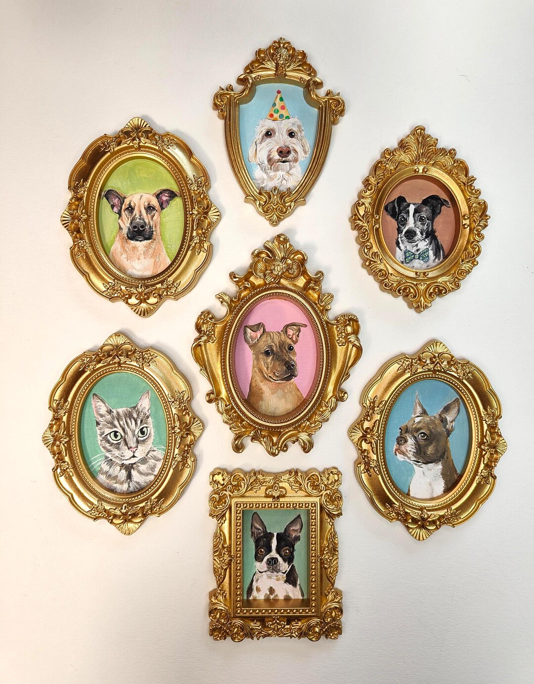 100% Handmade Acrylic Pet Portrait,dog Portrait,cat Portrait,custom Pet ...