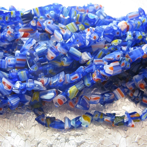 Blue Glass Chip Beads - Etsy