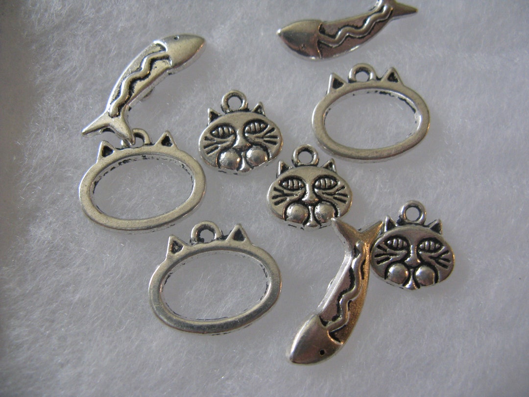 Cat Fish 3 Piece Set Toggle Clasps - 3 Sets per Lot - Etsy