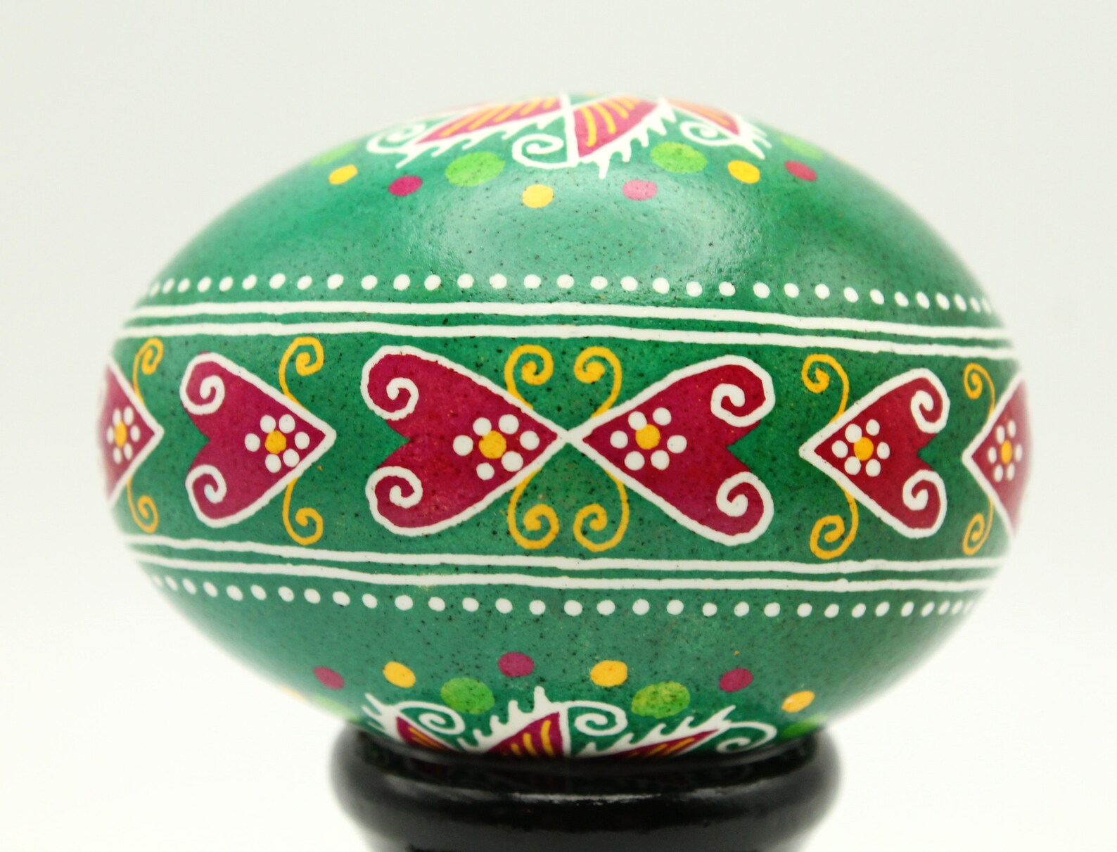 Pysanky Easter Egg, Ukrainian Easter Egg, Batik Egg Art, Pink and Green ...