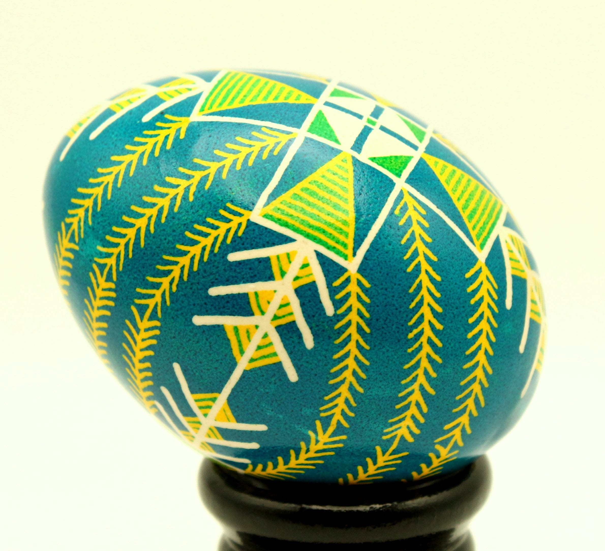 Blue, Green and Yellow Pysanka, Pysanky Gift, Ukrainian Easter Egg ...