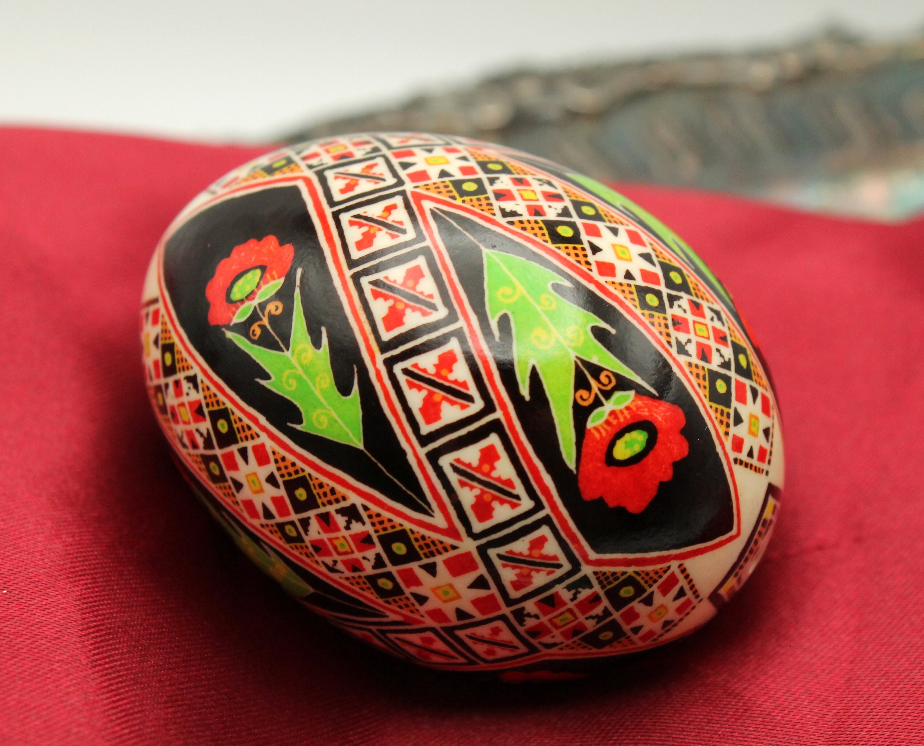 Red Poppies Pysanka Poppy Ukrainian Easter Egg Batik Duck - Etsy