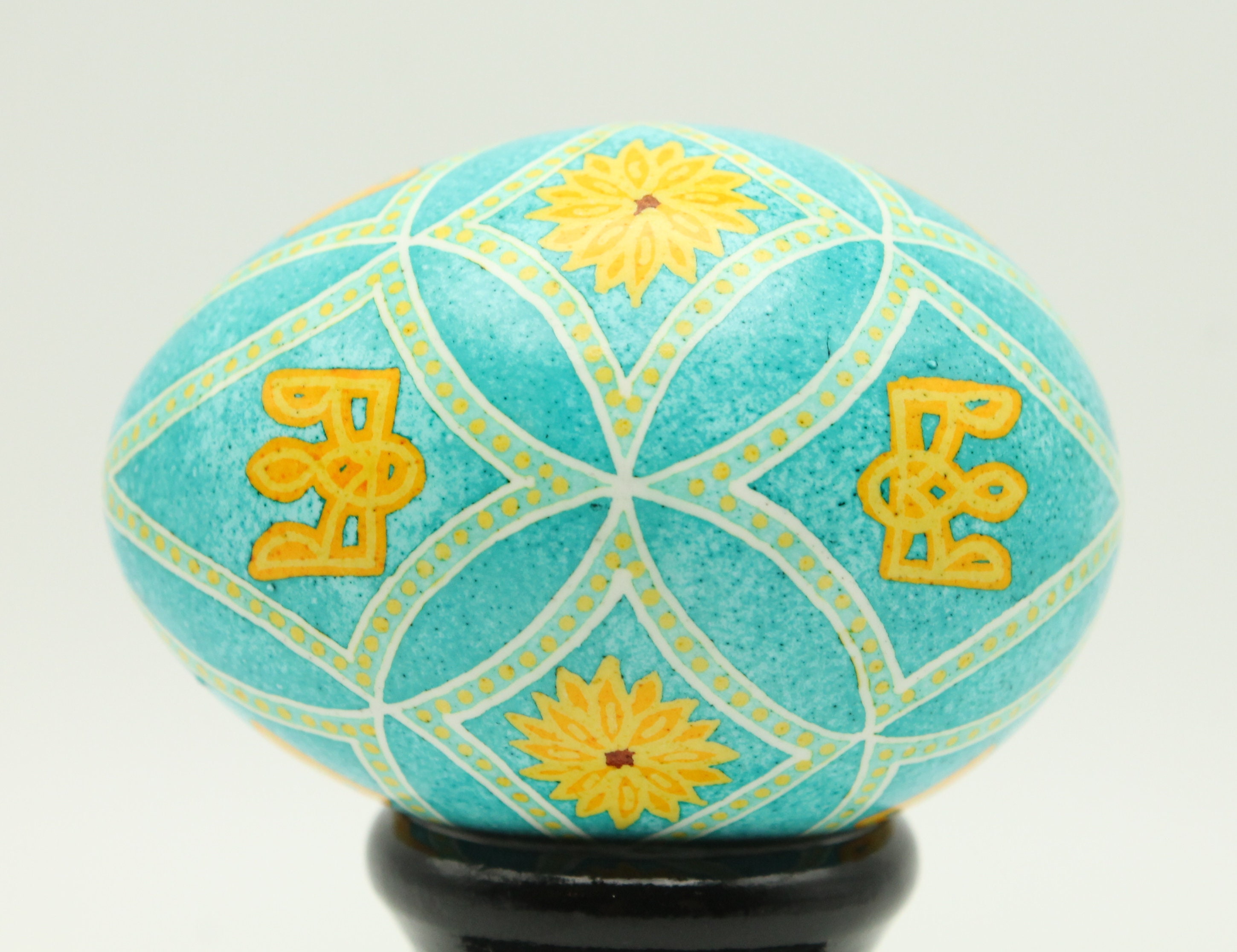 Sunflowers and Tryzub Pysanka Yellow and Blue Ukrainian - Etsy