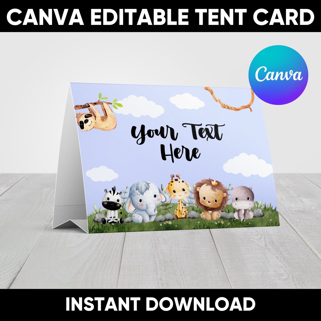 Editable Safari Animals Food Label, Safari Animals Food Tent Cards ...