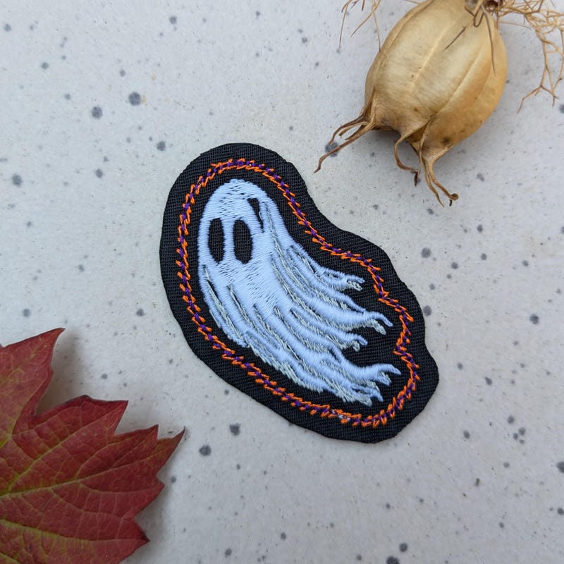 Embroidered Ghost Patches - Etsy