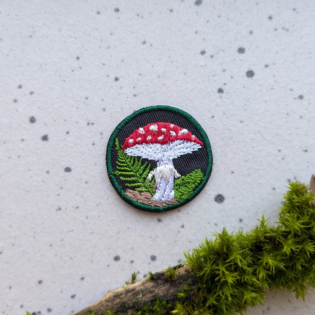 Mini Amanita Muscaria Mushroom Patch - 1.25" Embroidered Iron on Patch ...