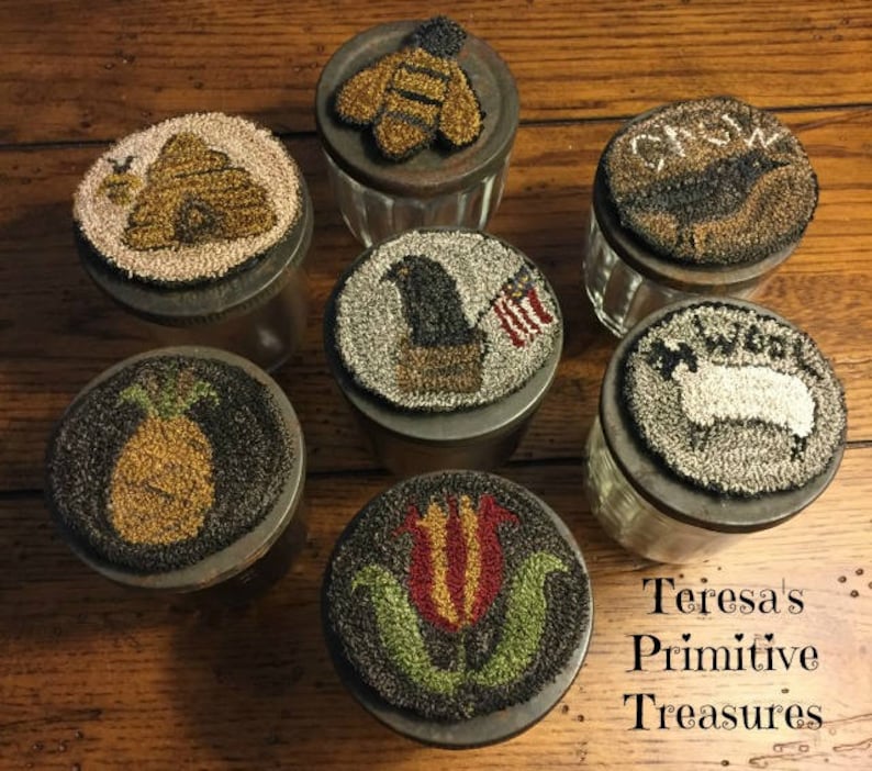 Punch Needle Kit: Everyday Jar Toppers, Ornaments & Pins - Etsy