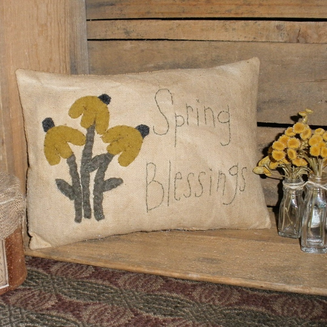 E-pattern Primitive Pillow Sewing Applique PDF Coneflowers - Etsy