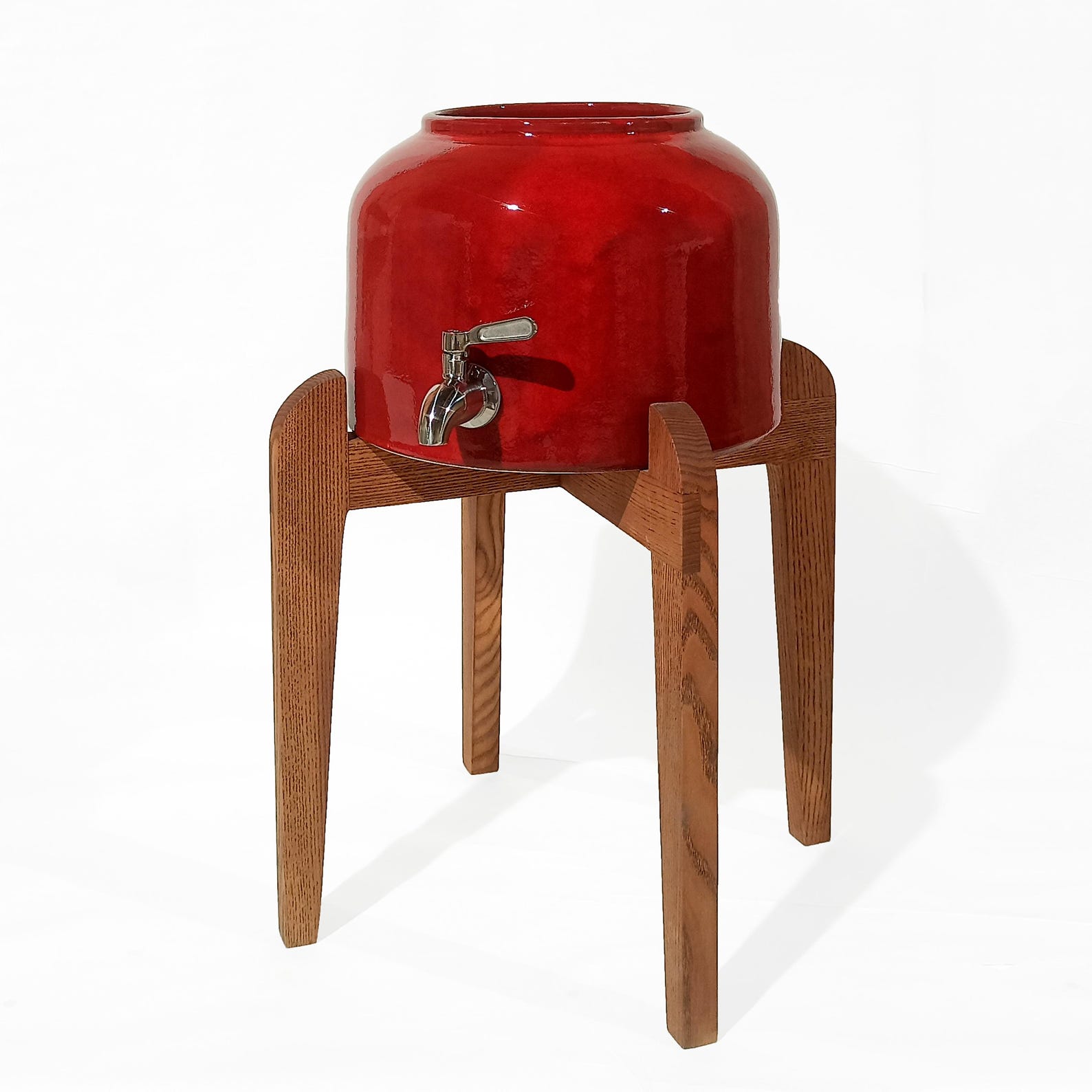 5 Gallon Bottle Ceramic Water Gravity Dispenser on Wooden Plinth ...