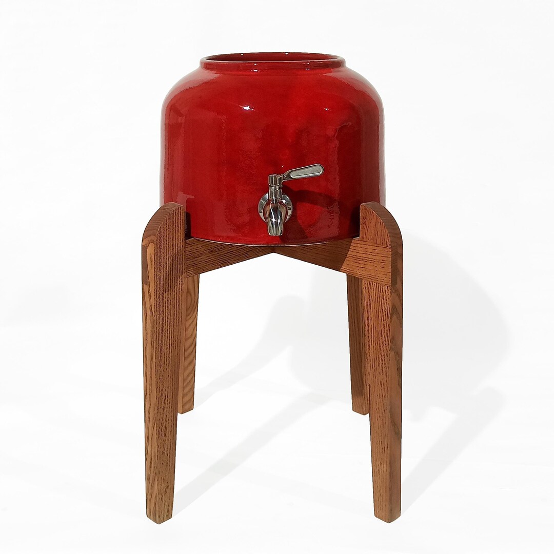 5 Gallon Bottle Ceramic Water Gravity Dispenser on Wooden Plinth ...