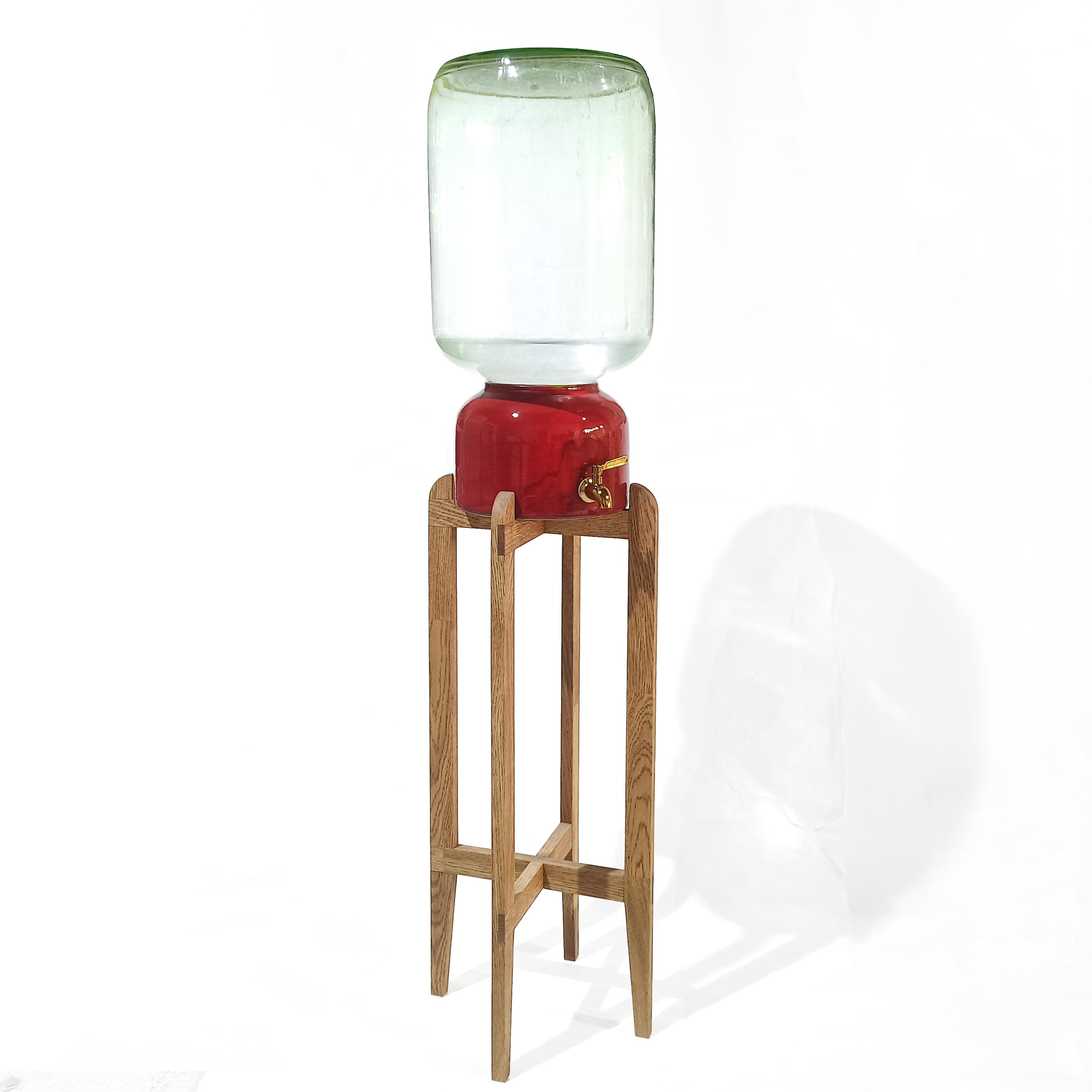 5 Gallon Bottle Ceramic Water Gravity Dispenser on Wooden Plinth ...